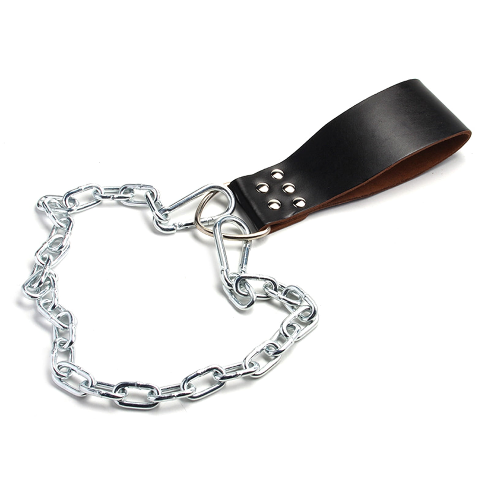 RUISINERY Dumbbell Loading Strap with Iron Chain PU Leather Weight ...