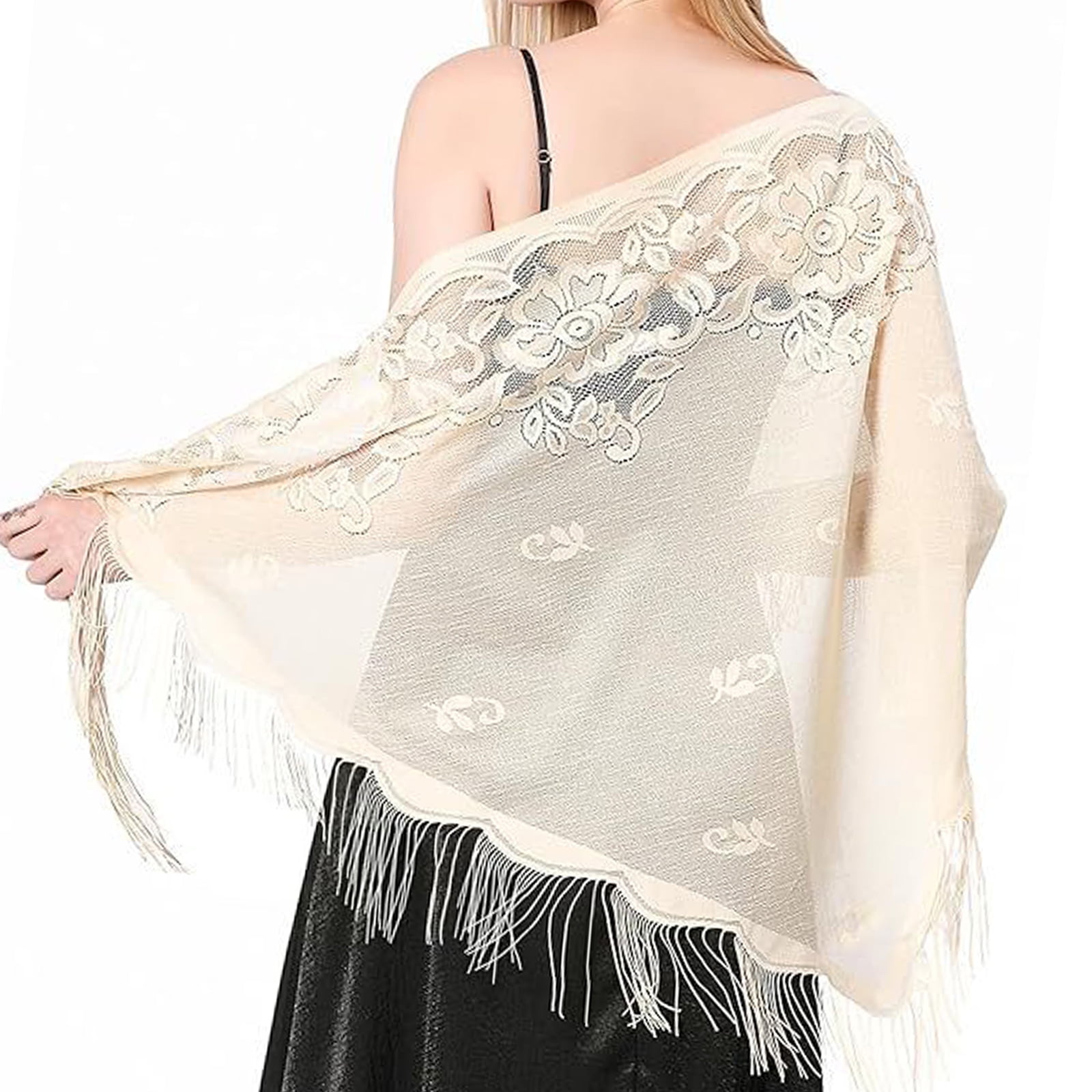 RUISINERY Elegant Bridal Shawl for Wedding Dress Overlay Tulle for ...
