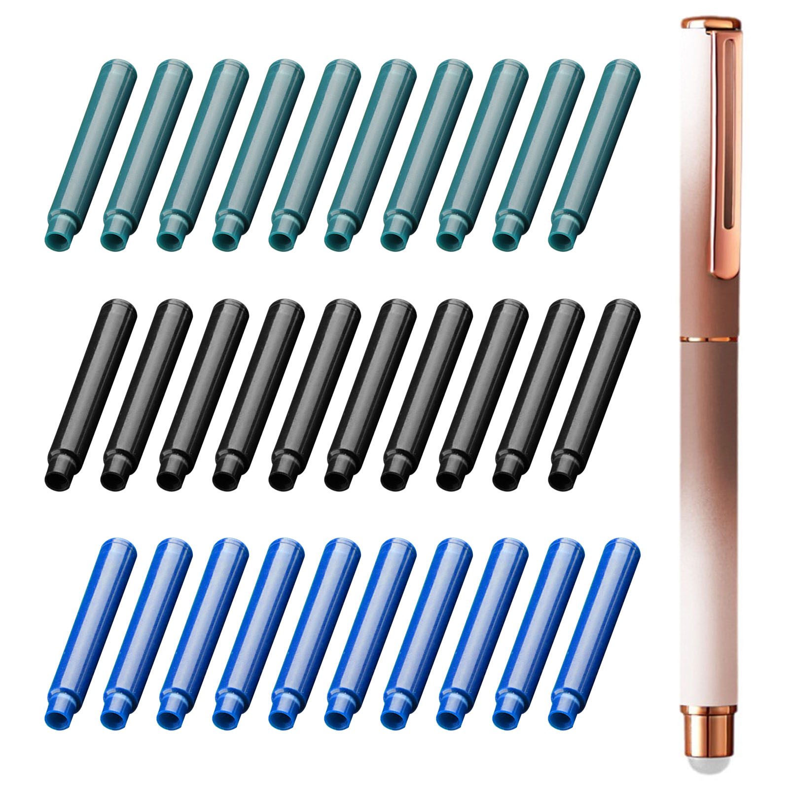 RUISINERY Fountain Pen with 30 Refills 0.38mm Tip Erasable Twist to ...