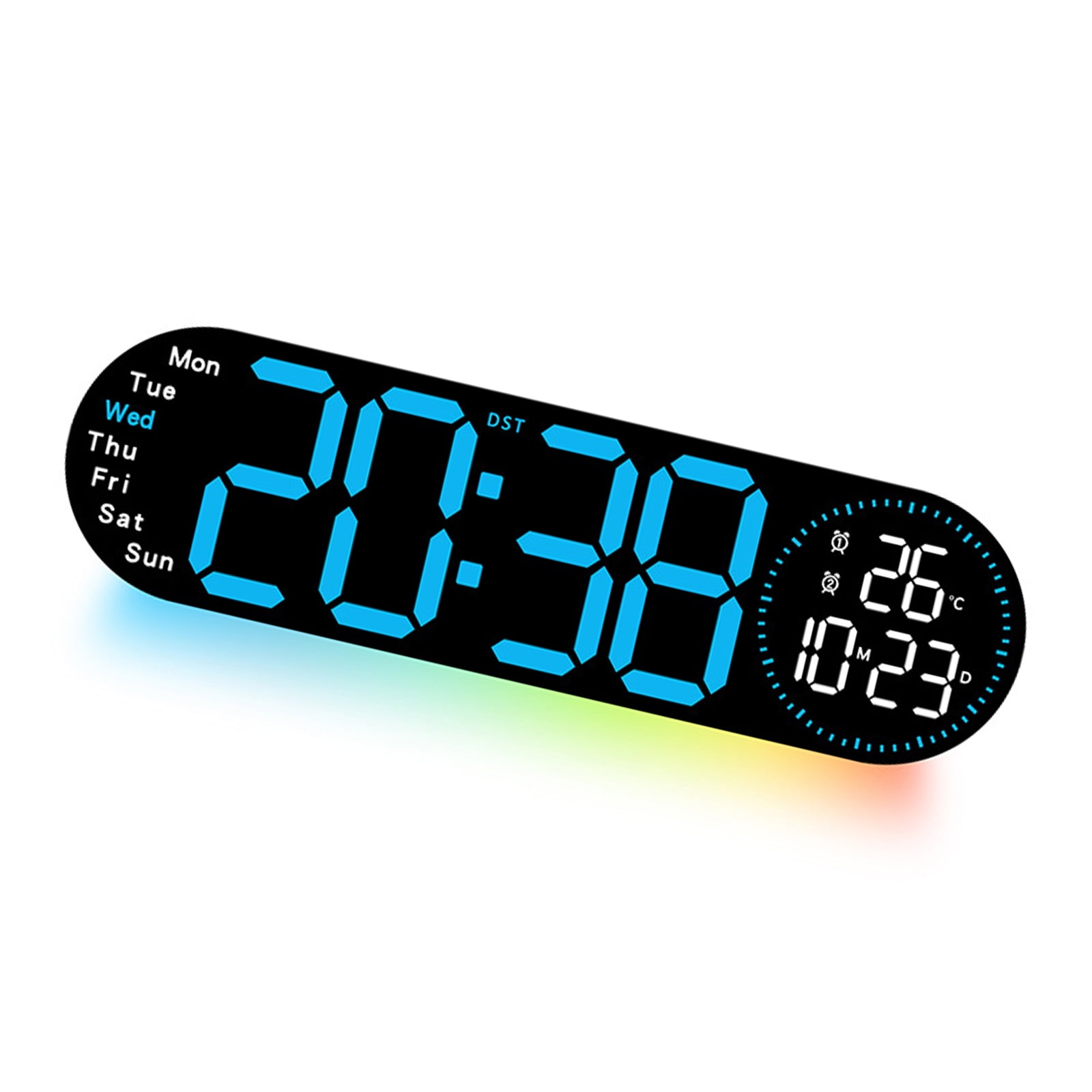 RUISINERY LED Digital Clock Wall &Desk Mount Alarms Clock with ...