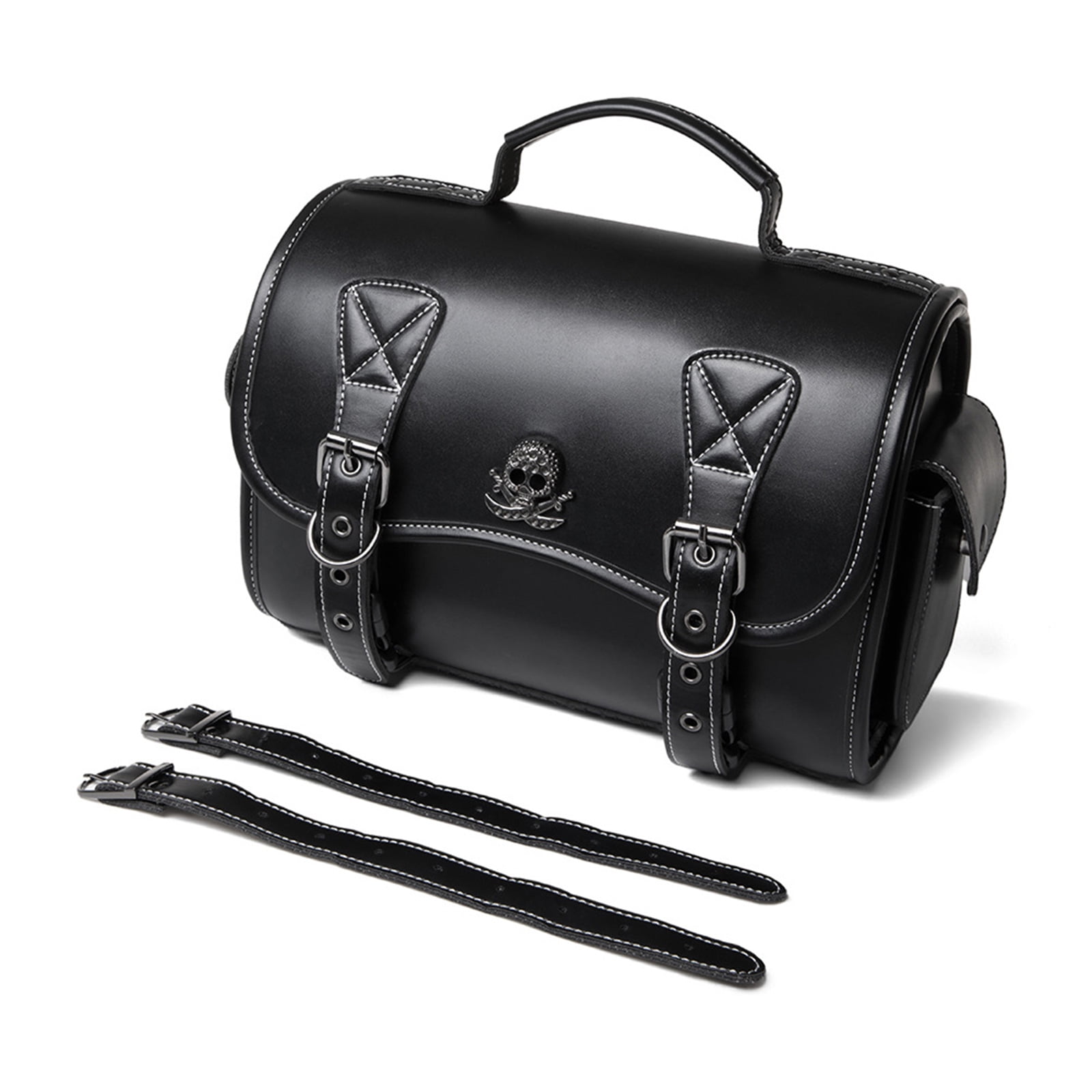 RUISINERY Motorcycle Tool Bag Luggage Storage Bag PU Side Bag Punk ...