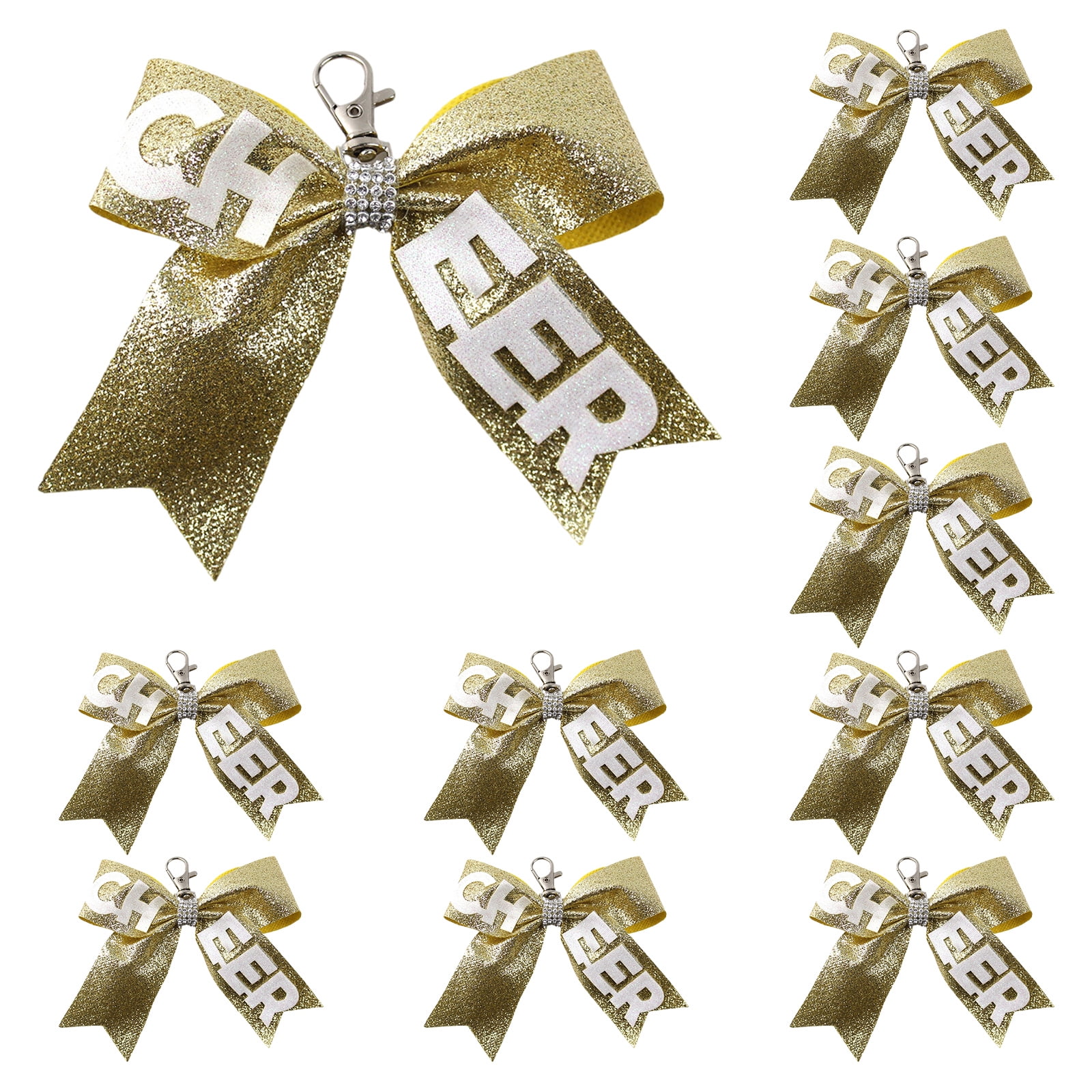 RUISINERY Pack Of 10 Cheer Bowknot Keychains Rhinestones Accent ...