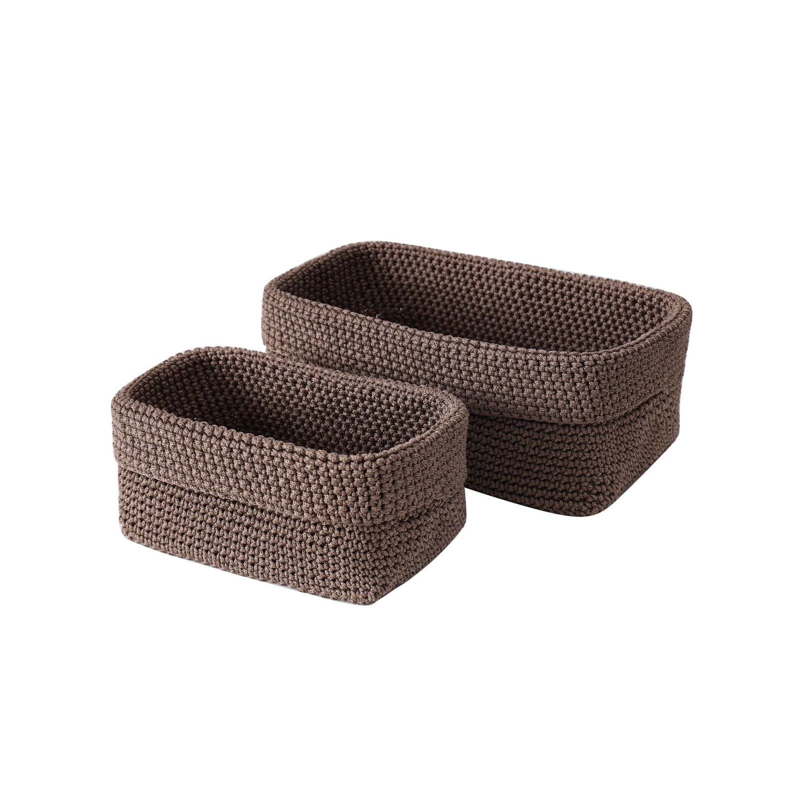RUISINERY Pack Of 2 Handwoven Cotton Storage Baskets Decorative ...