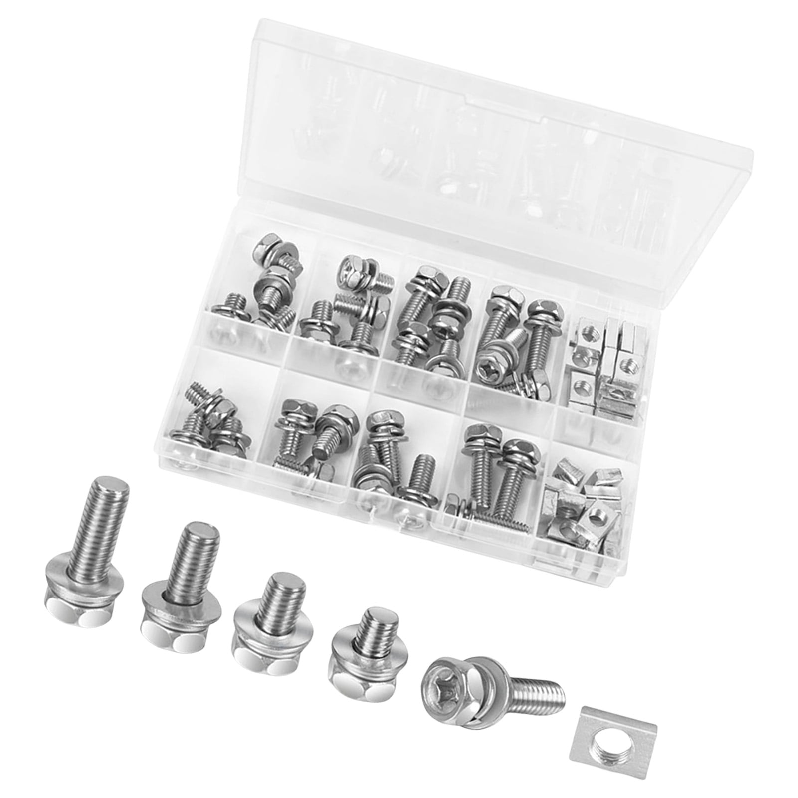 RUISINERY Pack Of 56 Hexagonal Head Screws & Nut Set Comprehensive ...