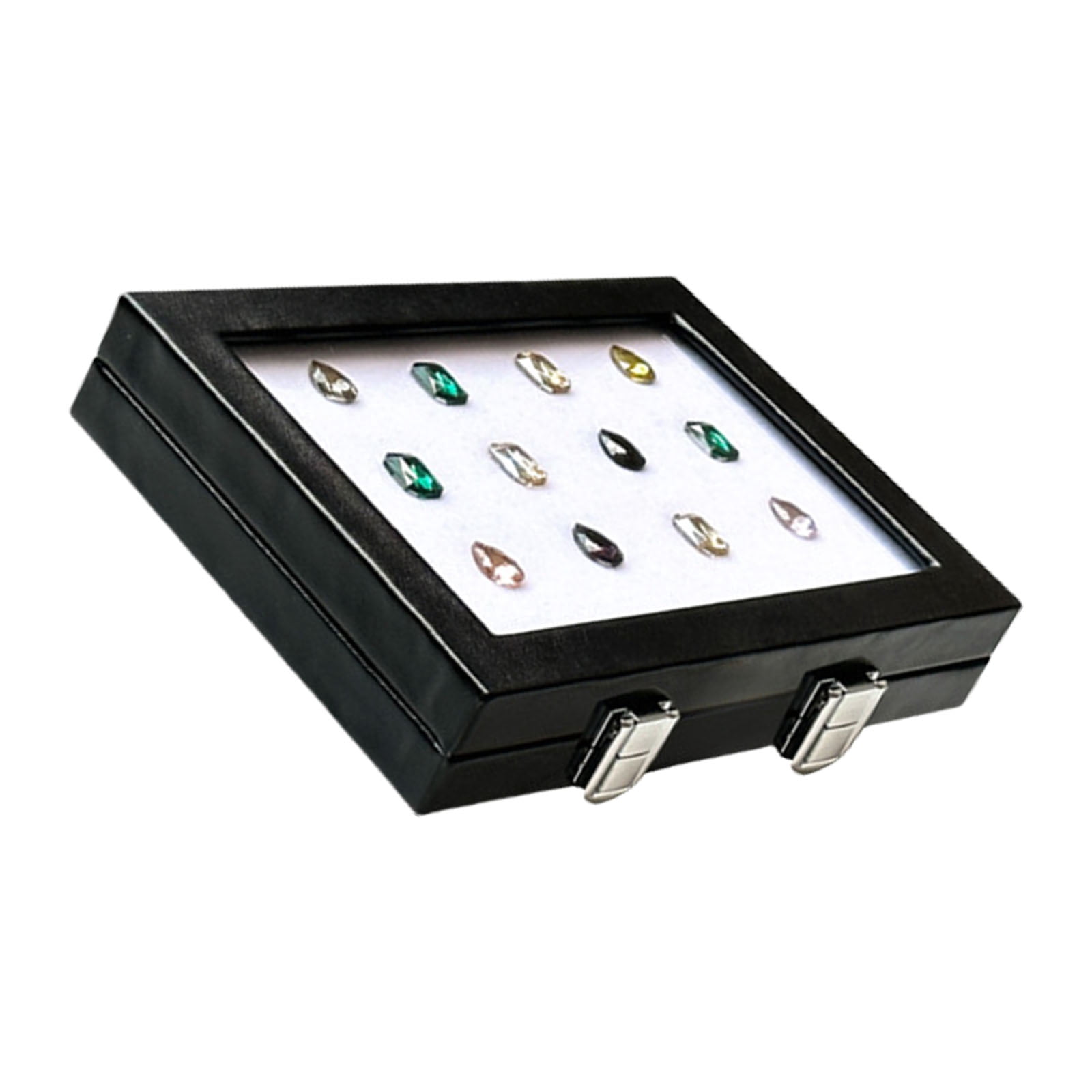 RUISINERY Practical Glass Top Jewelry Display Case Organizers Display ...