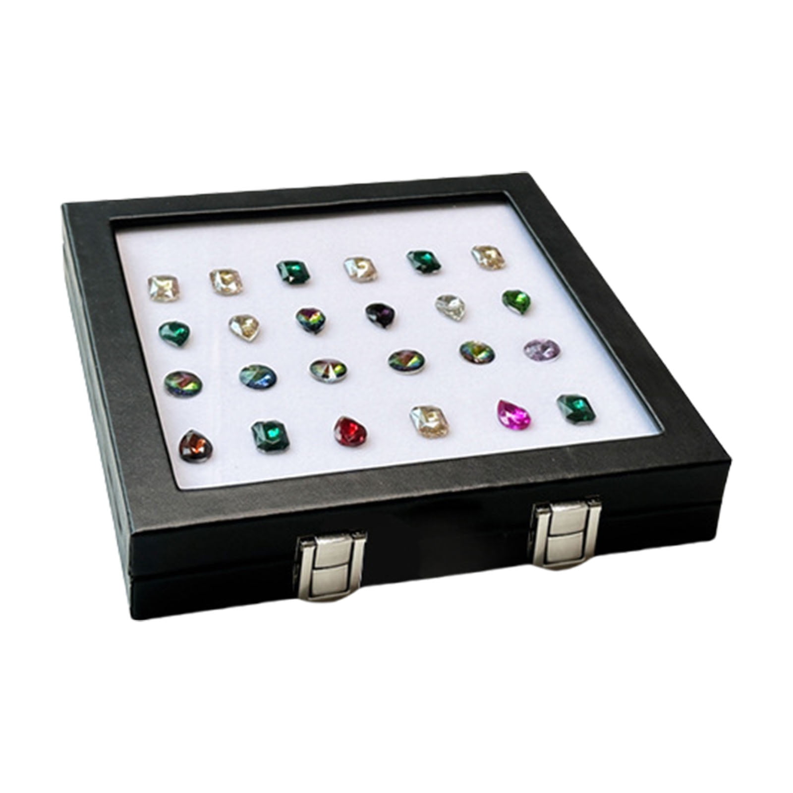 RUISINERY Practical Glass Top Jewelry Display Case Organizers Display ...