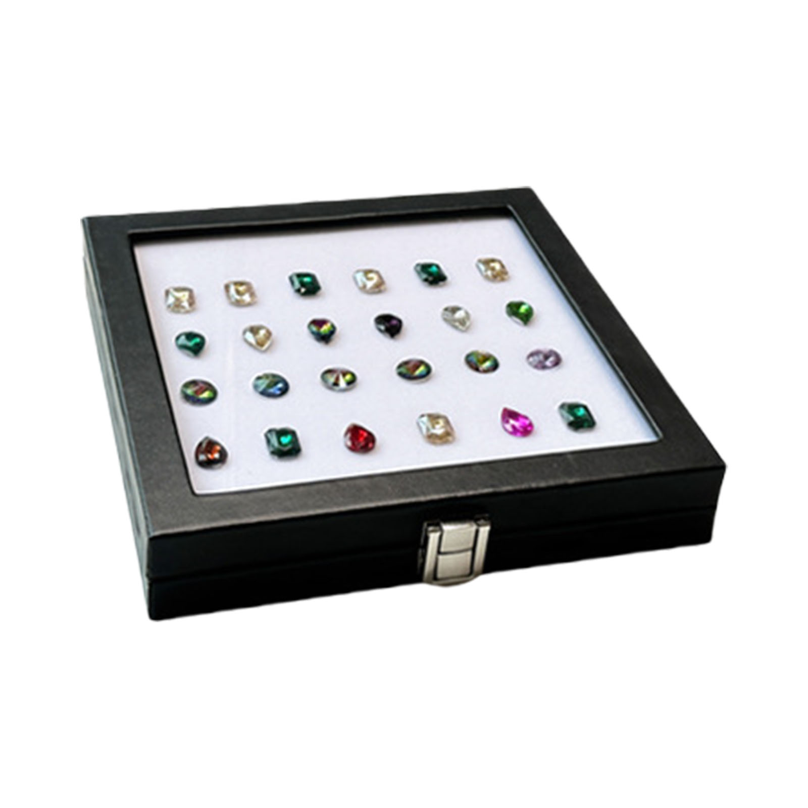 RUISINERY Practical Glass Top Jewelry Display Case Organizers Display ...