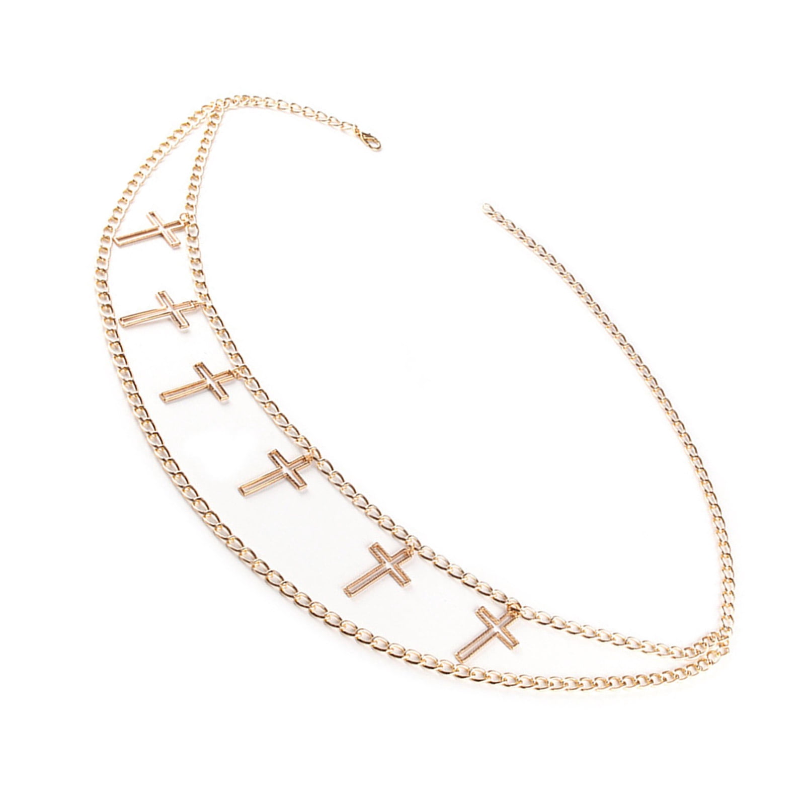 RUISINERY Punk Crossed Waist Chain Women Dress Chain Belt Lustrous ...