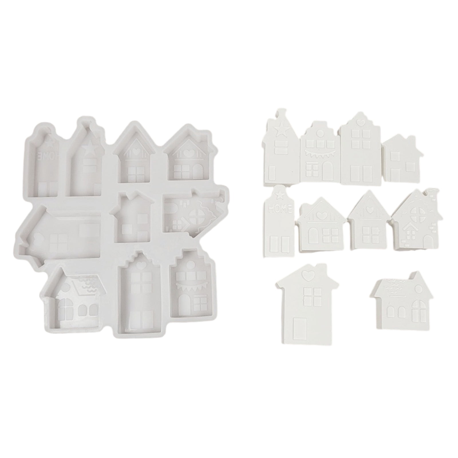 RUISINERY Reusable Silicone Moulds Small House Shape Silicone Texture ...