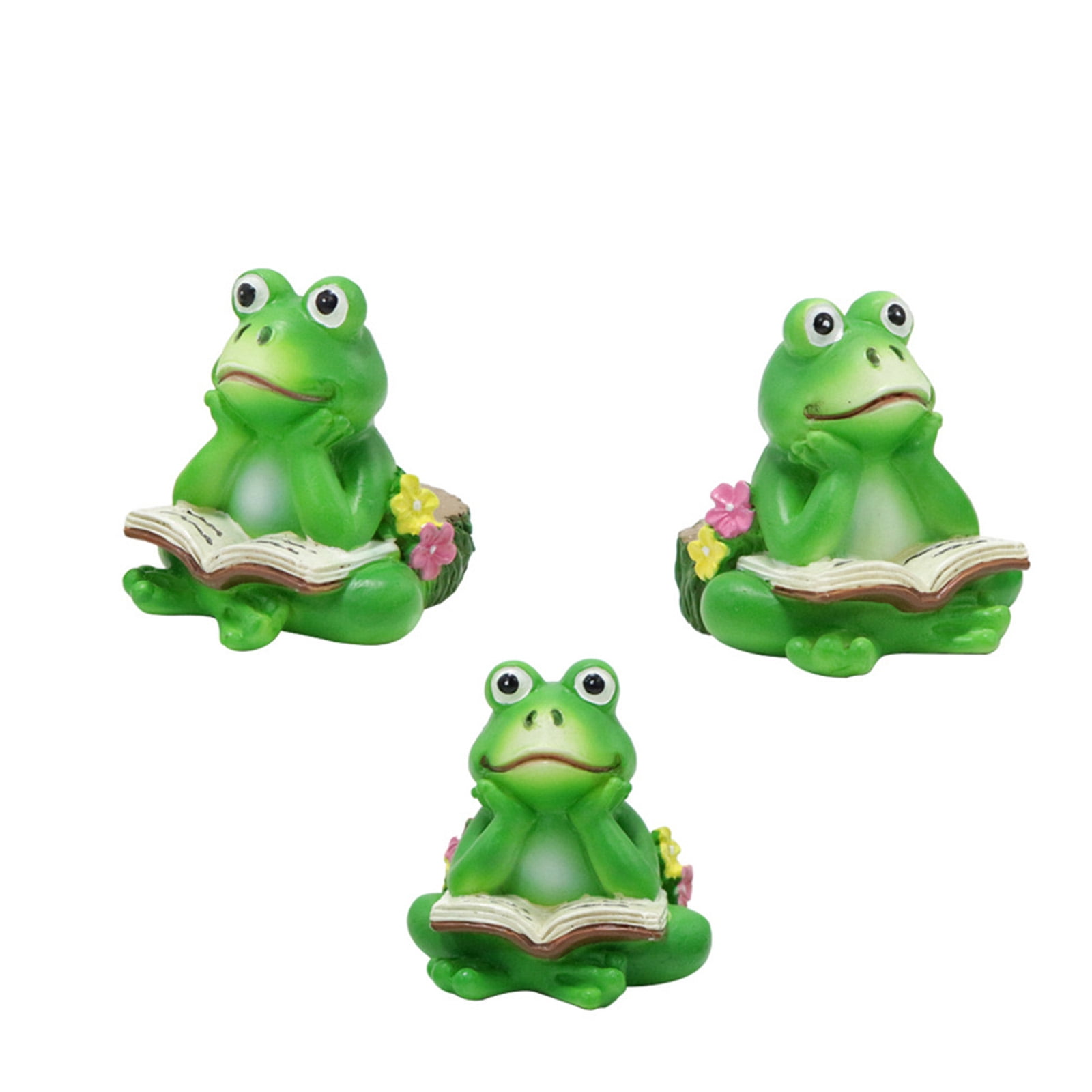 RUISINERY Set of 3 Miniature Frogs Figurines Plant Pots Feet Planter ...