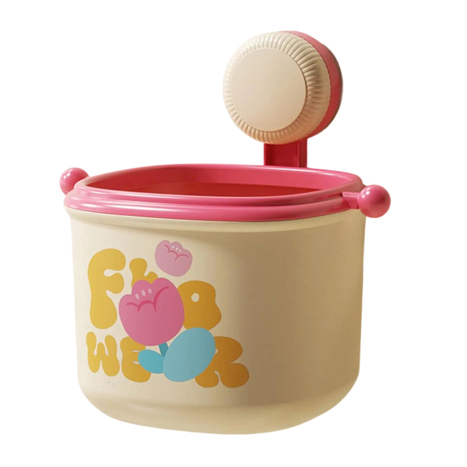 RUISINERY Small Wall Mount Rubbish Bin with Suction Cup Compact Waste ...