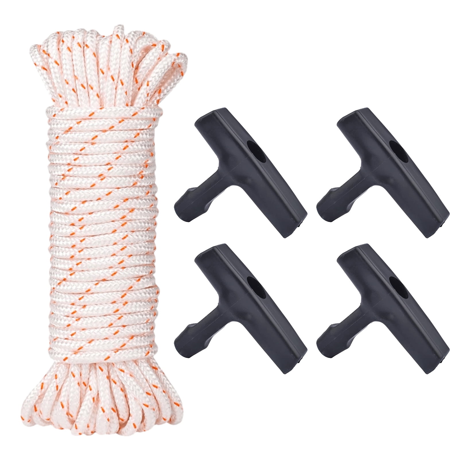RUISINERY Starter Rope Pull Cord (4mmx1m) with 4 Pack Starter Handle ...