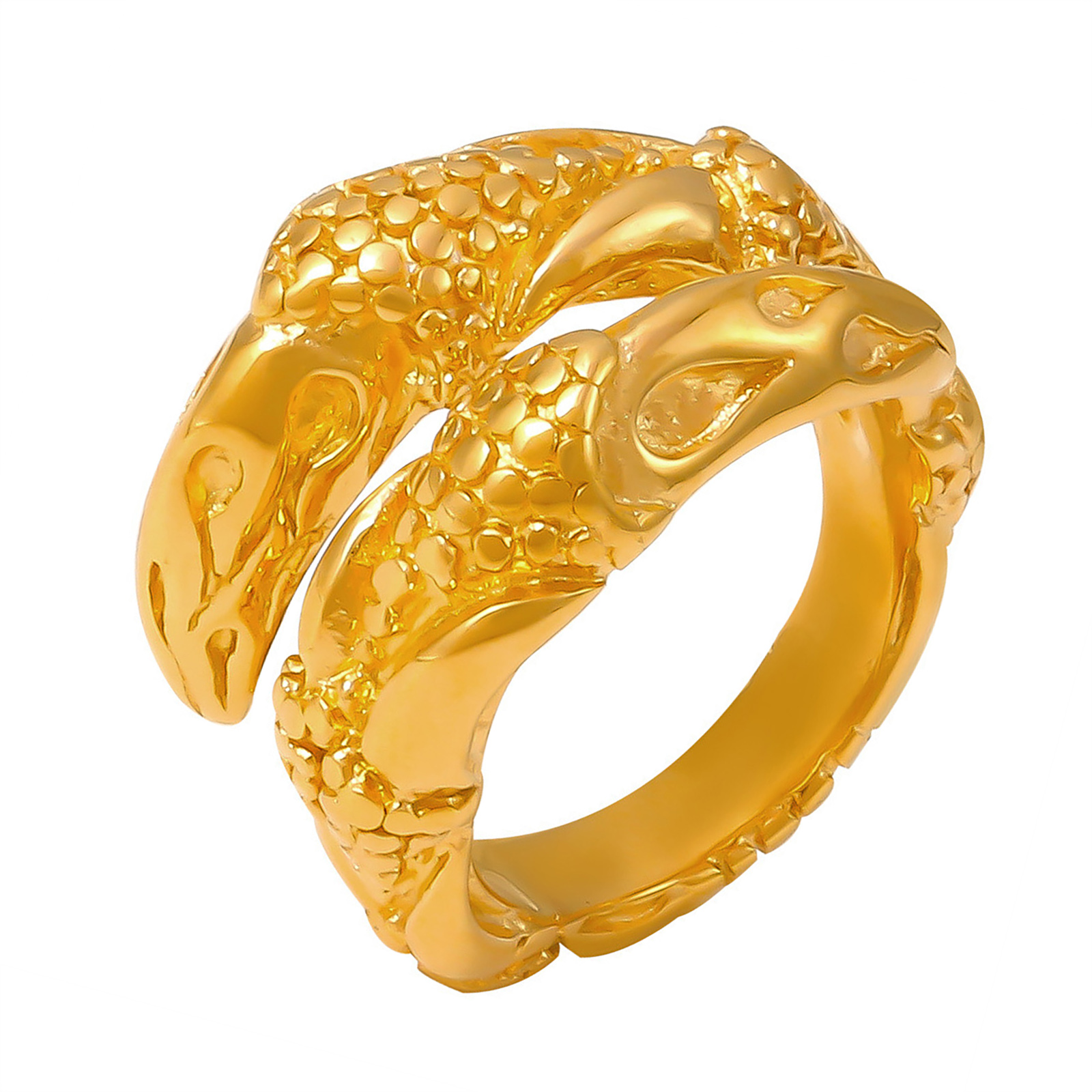 RUISINERY Trendy Textured Rings Adornment Adjustable Snake Twisted ...