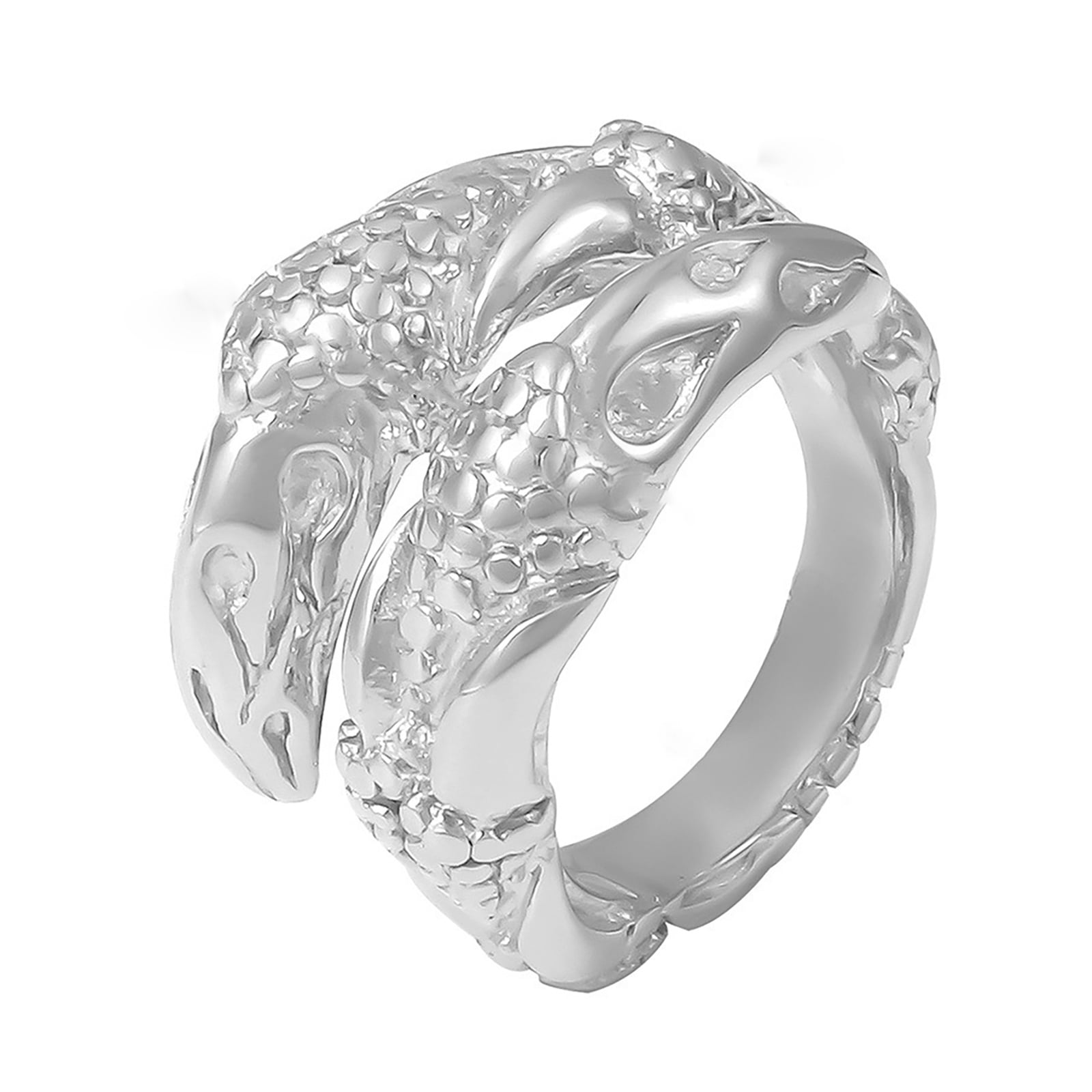 RUISINERY Trendy Textured Rings Adornment Adjustable Snake Twisted ...