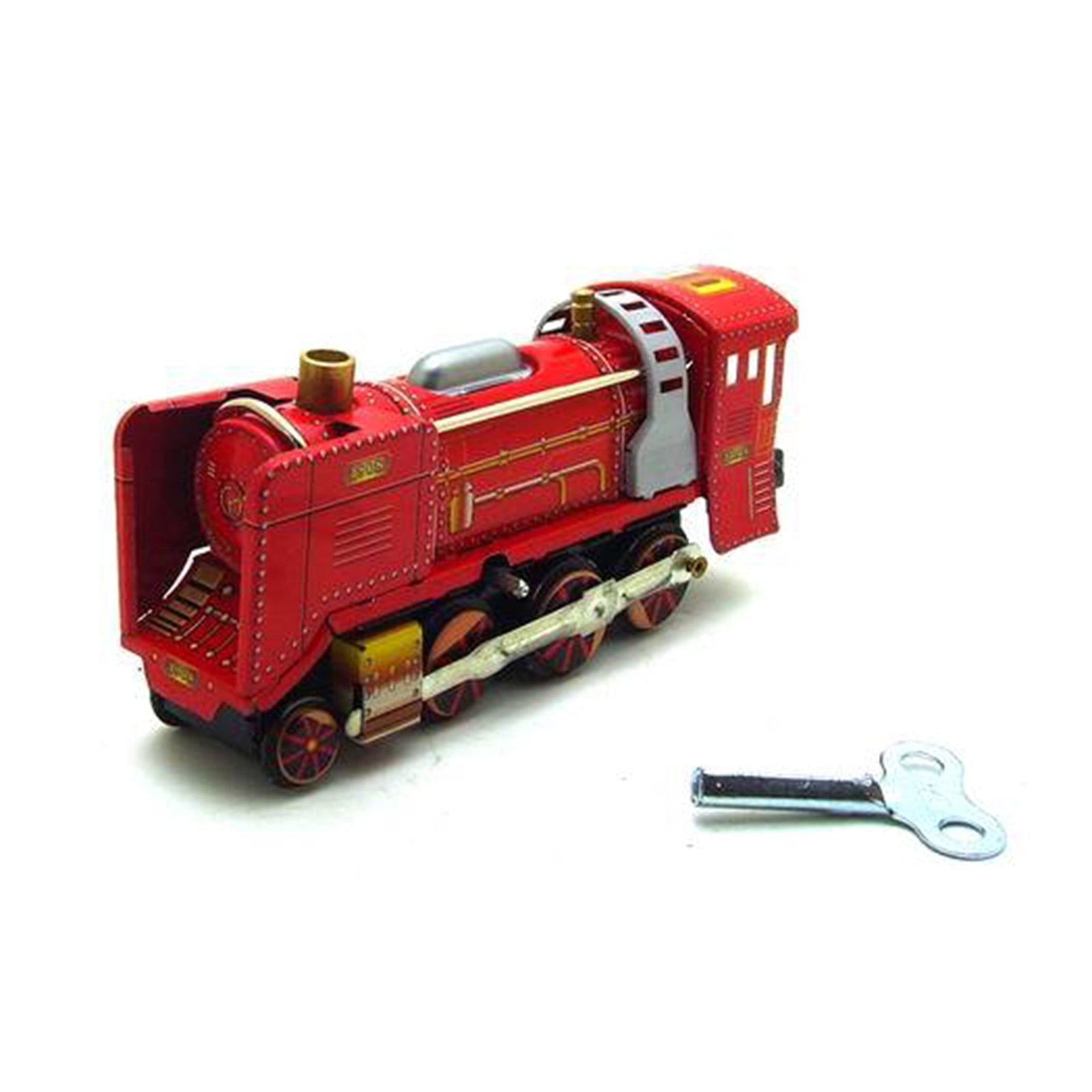 RUISINERY Vintage Tin Train Running Toy Clockwork Toy Model Furniture ...