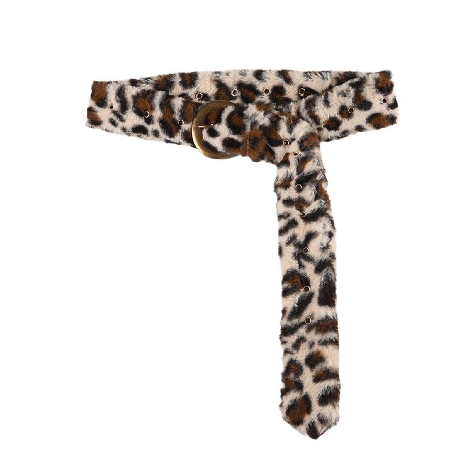 RUISINERY Waistband for Women Elegant Furred Plush Luxurious Belt Maillard Color Retro Girdle ...