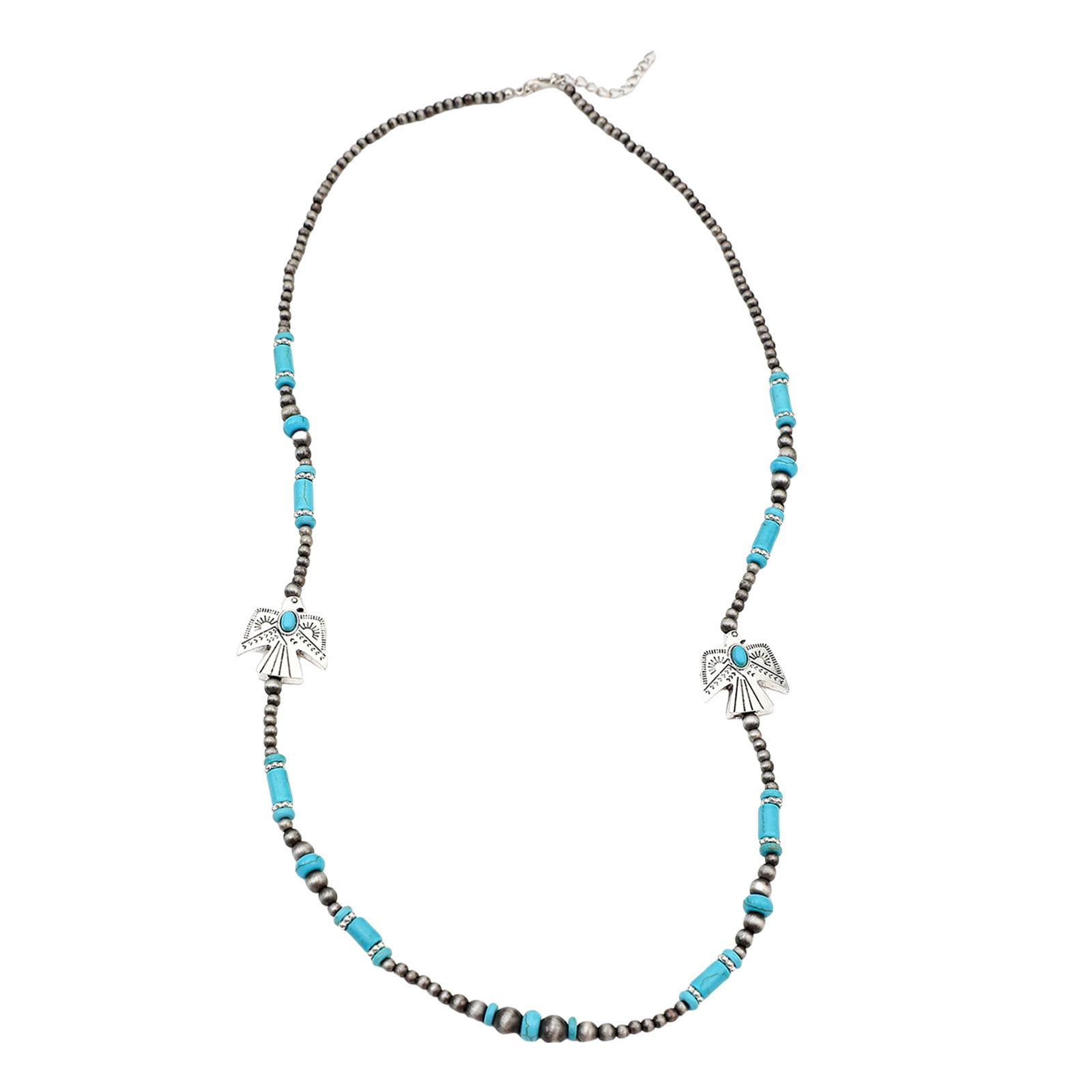 RUISINERY Western Cowboy Vintage Natural Stone Choker Necklace for Men ...
