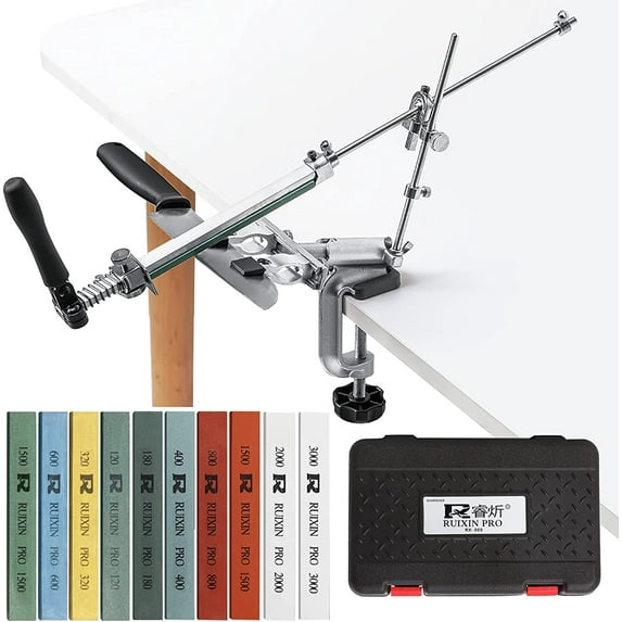 RUIXIN PRO RX-009 Professional Knife Sharpener with 10 Whetstones, 360 ...