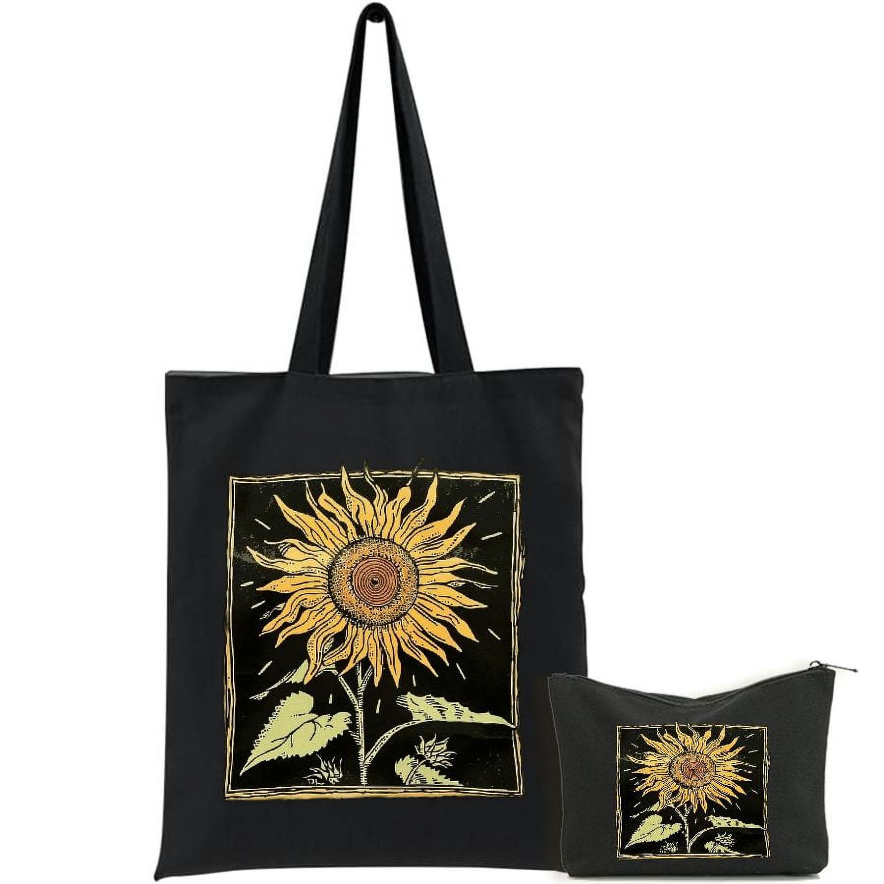 RUIYC 2 Pcs Canvas Tote Bags Cute Aesthetic Tote Bags with Zipper ...