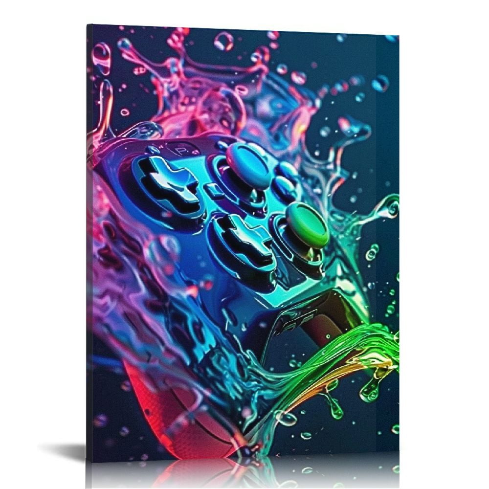RUIYC Cool Gaming Wall Art Retro Video Game watercolor Posters Pictures ...