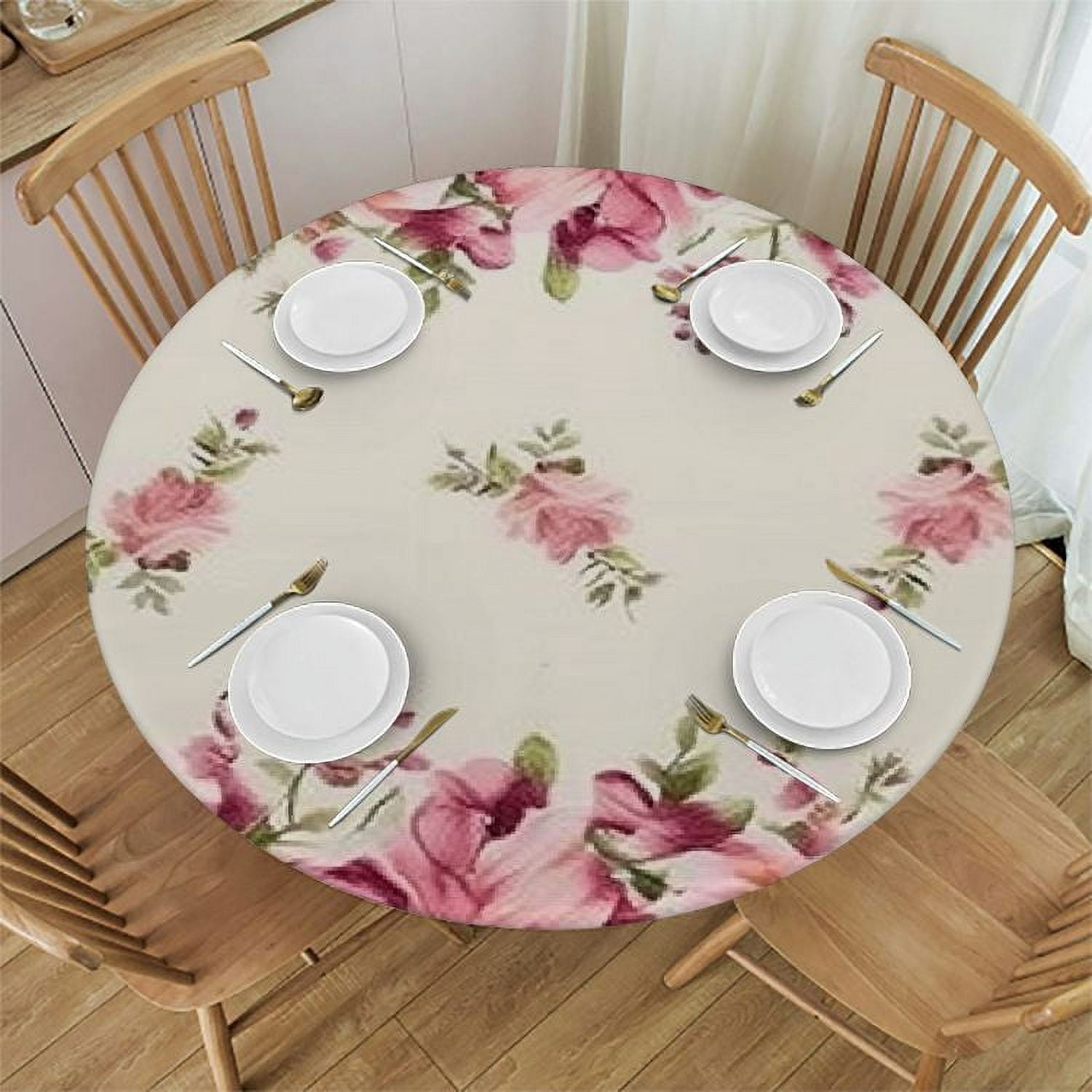 RUIYC Happy Birthday Tablecloth Floral Birthday Table Cover Birthday ...