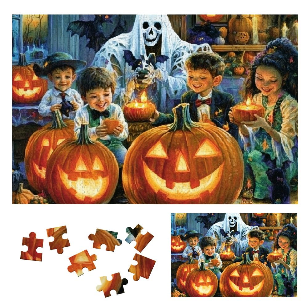 RUIYC Haunted House Party Jigsaw Puzzle - Halloween Puzzle Fully ...