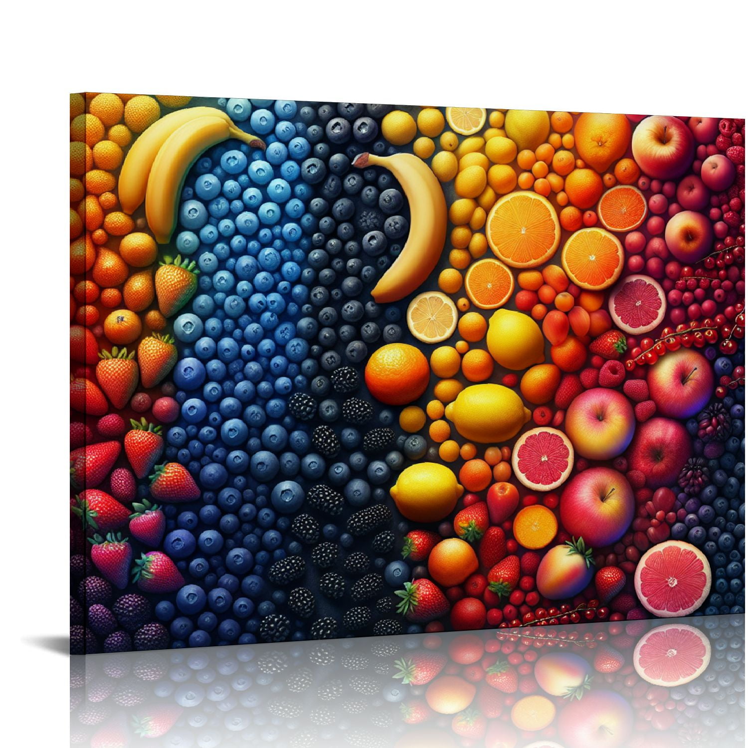 RUIYC Kitchen Canvas Wall Art Colorful Various Fruit Canvas Wall Art ...