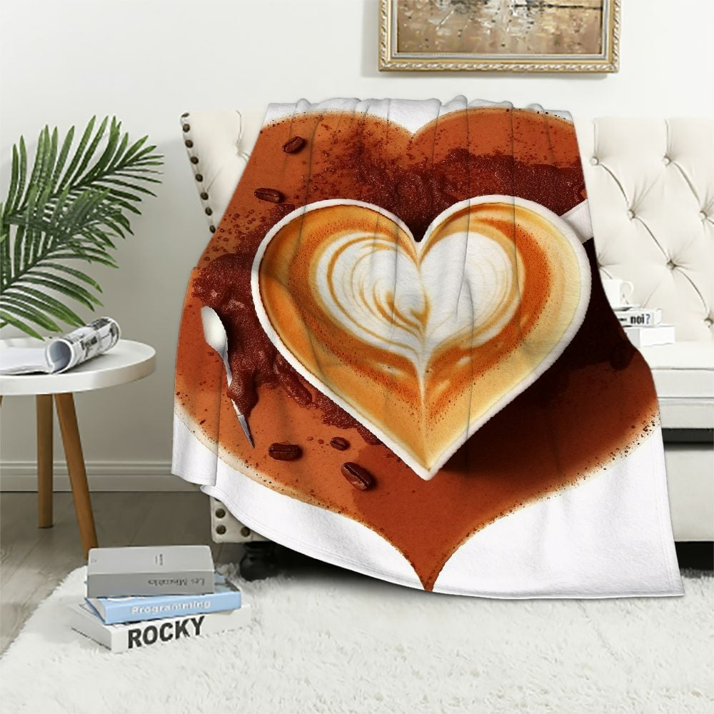 RUIYC Latte Blanket, Double Sided Giant Funny Gift Throw with Coffee ...