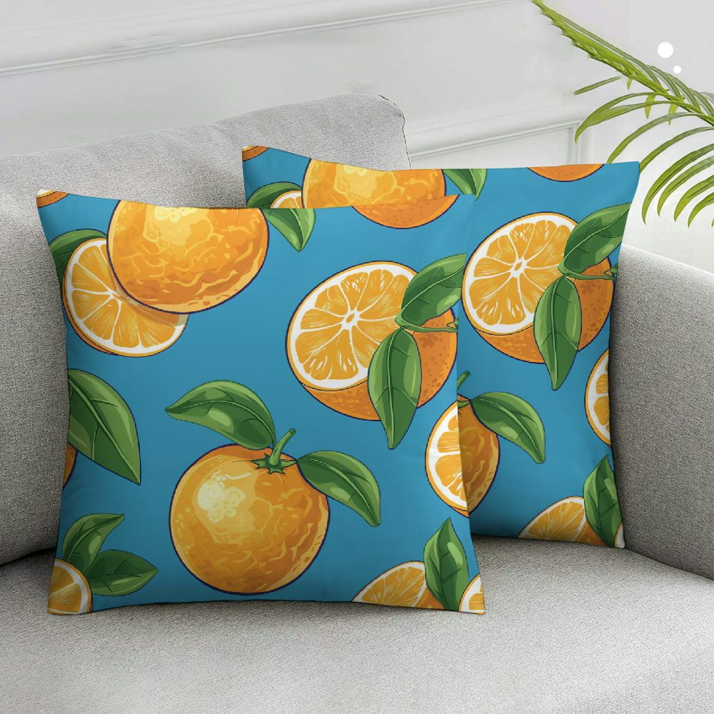 RUIYC Oranges on a Bright Blue Background Cartoon Anime Style Vector ...