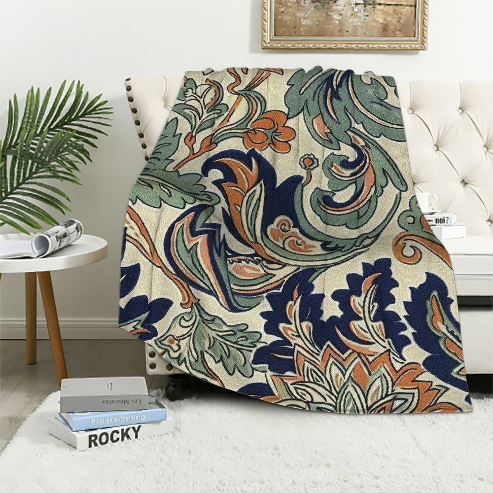 RUIYC Paisley Fuzzy BlanketKids Bohemian Exotic Style Flannel Throw ...