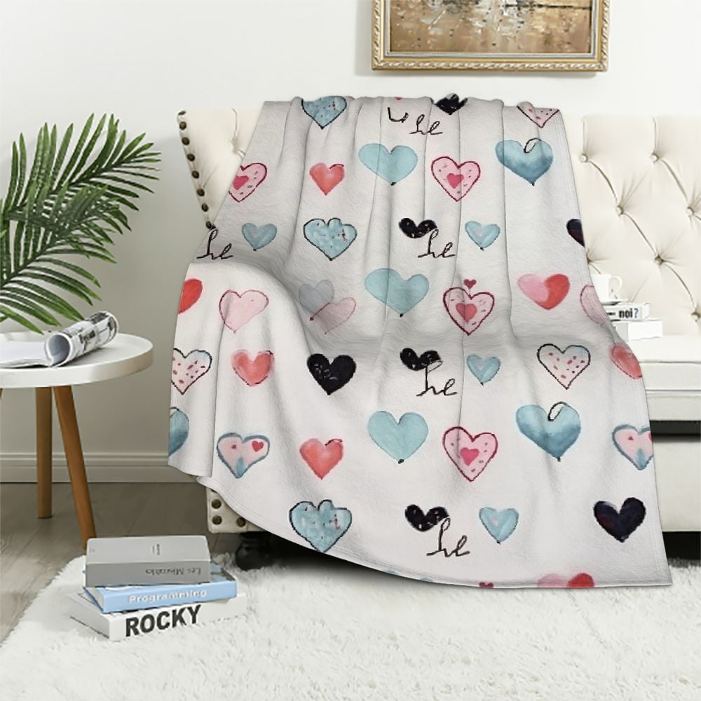 RUIYC Throw Blanket Soft Luxury Plush Blankets and Throws Pink Pattern ...
