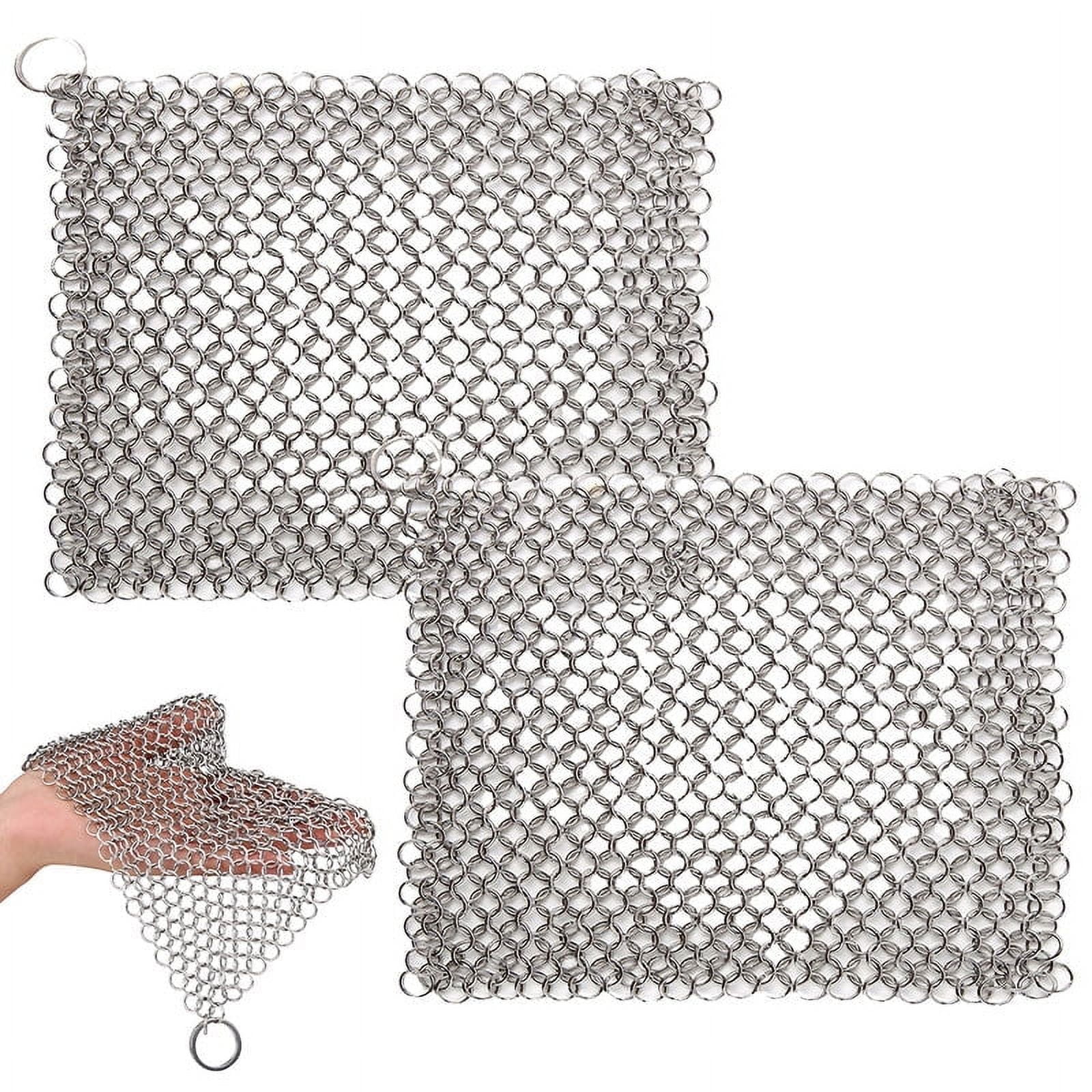 RUIYUNZHUZHU 2 Pack Chain Mail Scrubber for Cookware Tool Kitchen ...