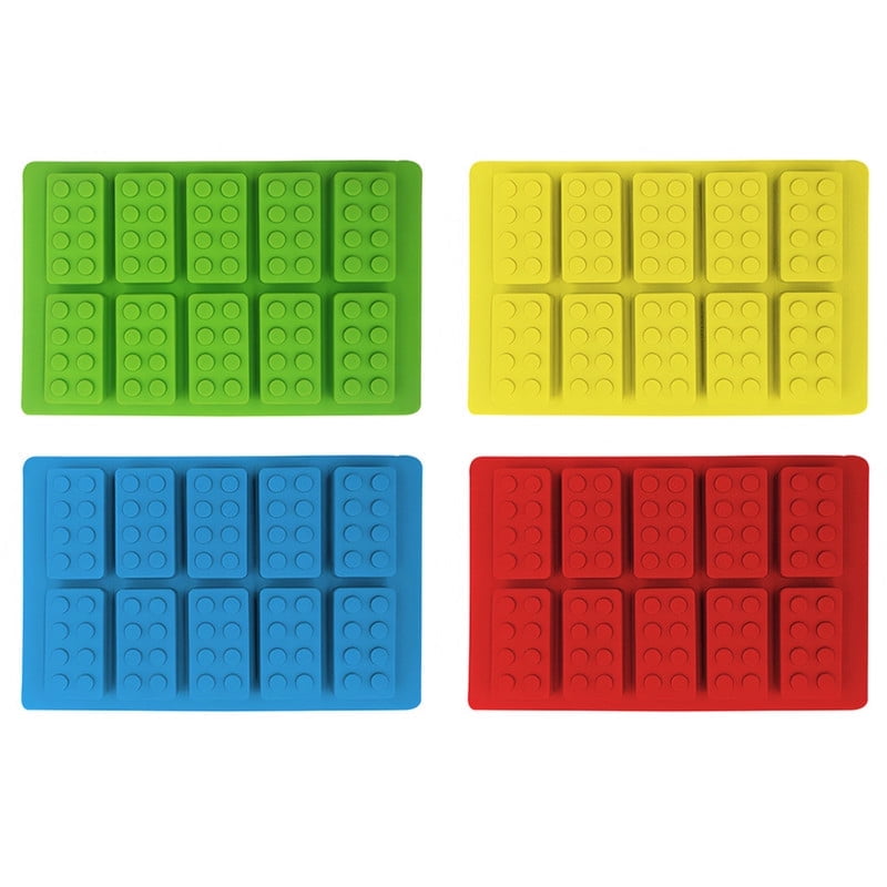RUIYUNZHUZHU 4 Pcs Silicone Brick Mold for Baking Red Yellow Blue ...
