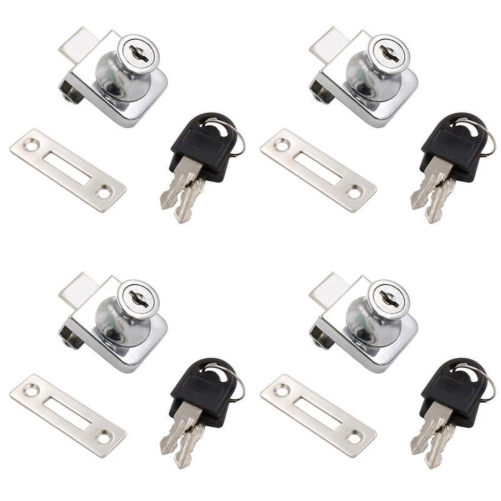 RUIYUNZHUZHU 4 Set Glass Cabinet Door Lock with Key for Hinged Glass ...