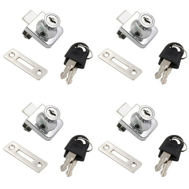 RUIYUNZHUZHU 4 Set Glass Cabinet Door Lock with Key for Hinged Glass ...