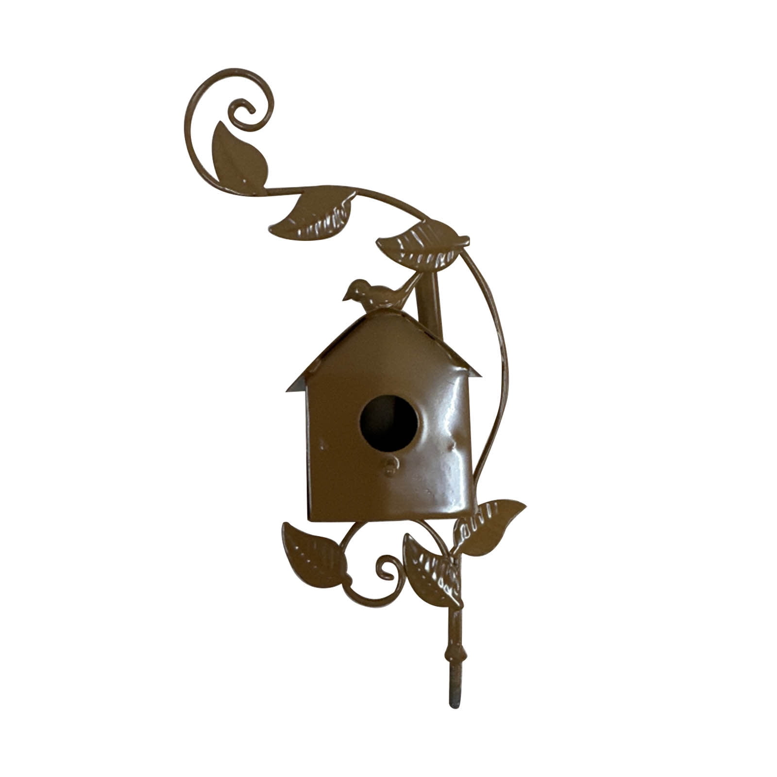 TERGAYEE Cottage Bird House Metal Bird House with Pole Outdoor Metal ...