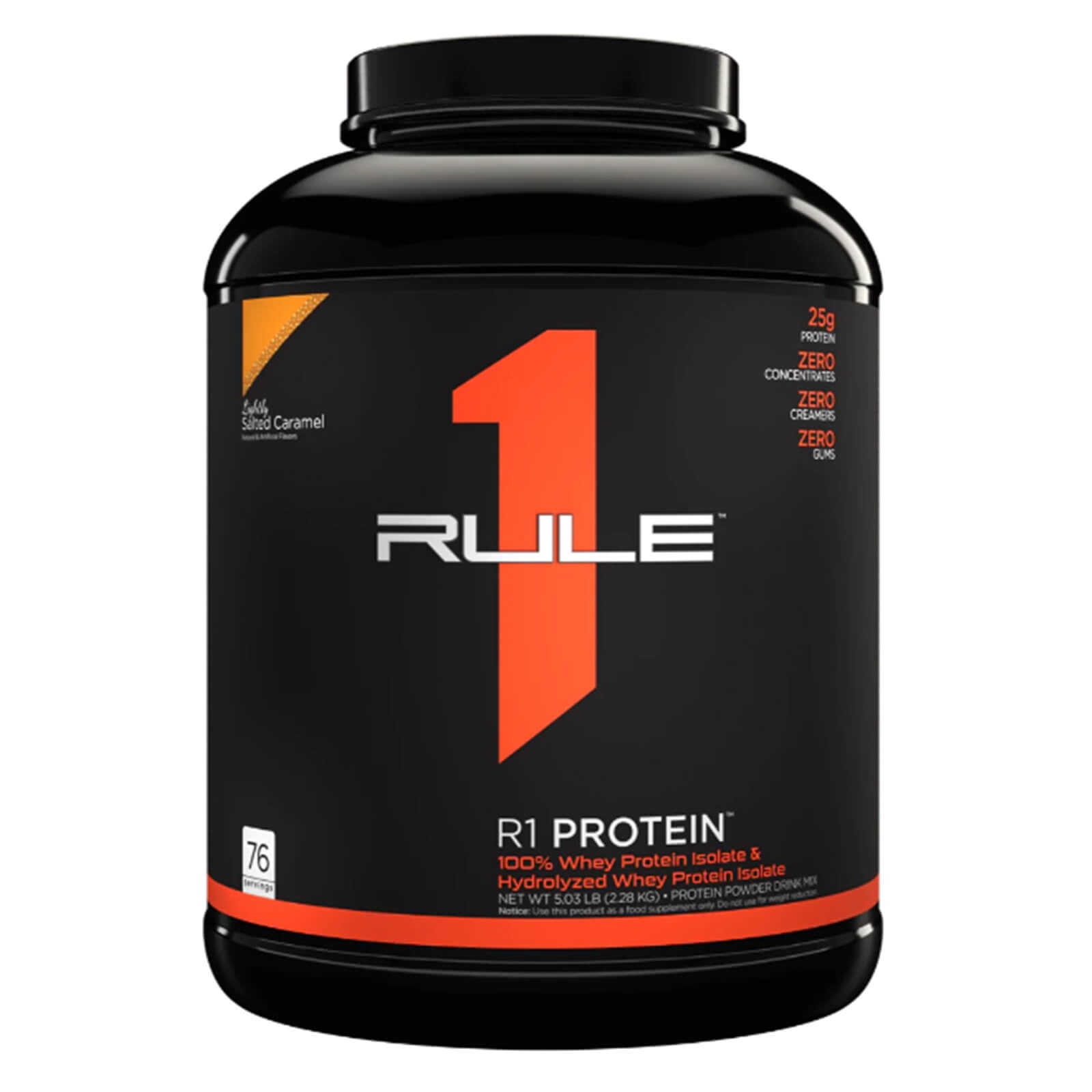 RULE 1 Protein 76 serv Lightly Salted Caramel Whey Isolate Hydrolysate ...