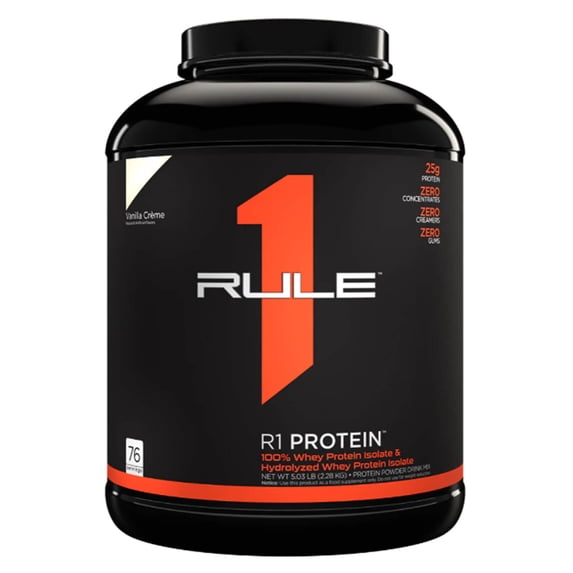 Rule 1 Pure Whey Protein Isolate Hydrolysate Powder, 76 Servings, 5 ...