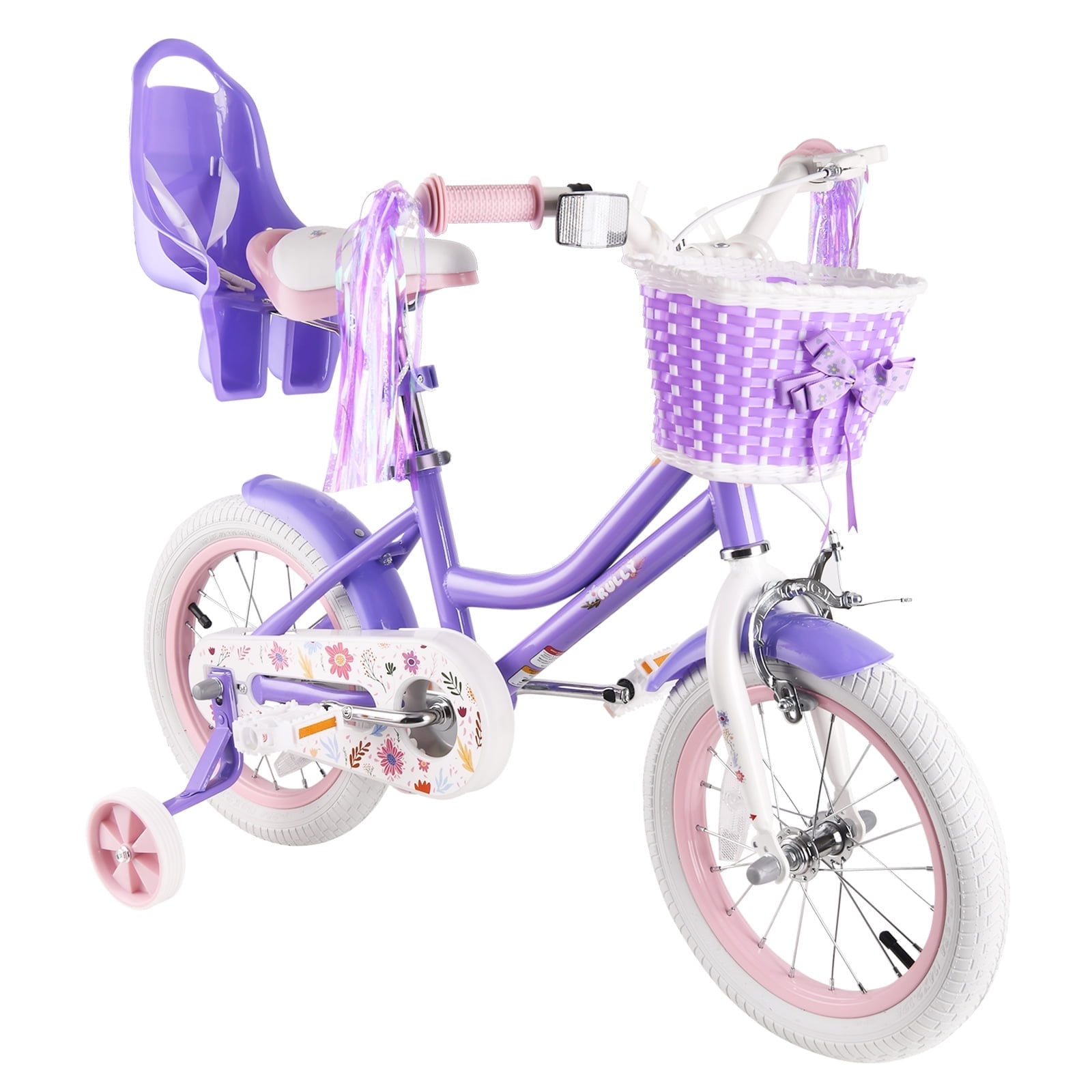 RULLY 14" Daisy Bike for Age 3 4 5 Year old Toddlers and Girls, Retro Style in Purple - Walmart.com