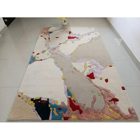 RUMAISA RUGS Aesthetic Area Rugs, Petals Wool & Silk Carpet Carpet for ...