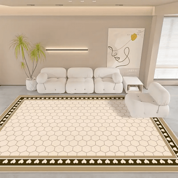 RUMAISA RUGS Classic Area Rugs, Cream Wool & Silk Carpet Carpet for ...