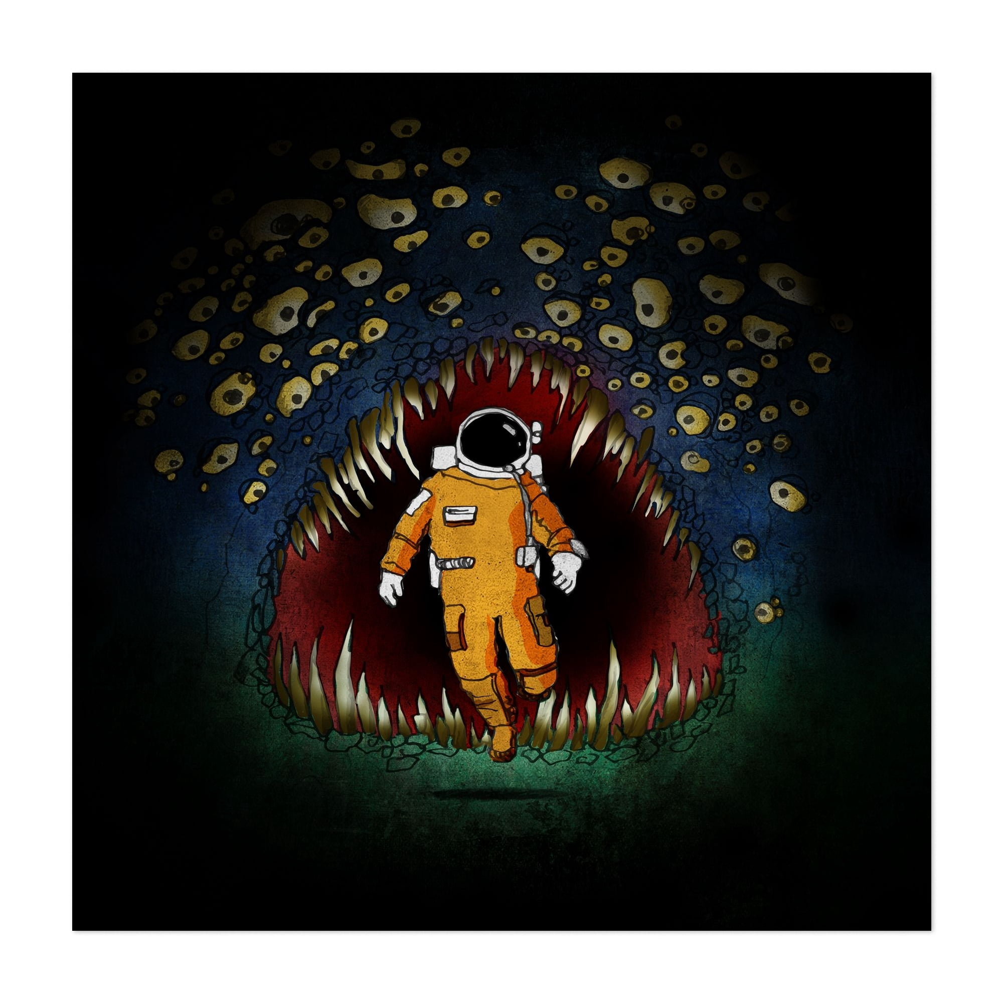 RUN! ASTRONAUT ESCAPING AN ALIEN illustration - Digital Art Astronaut ...