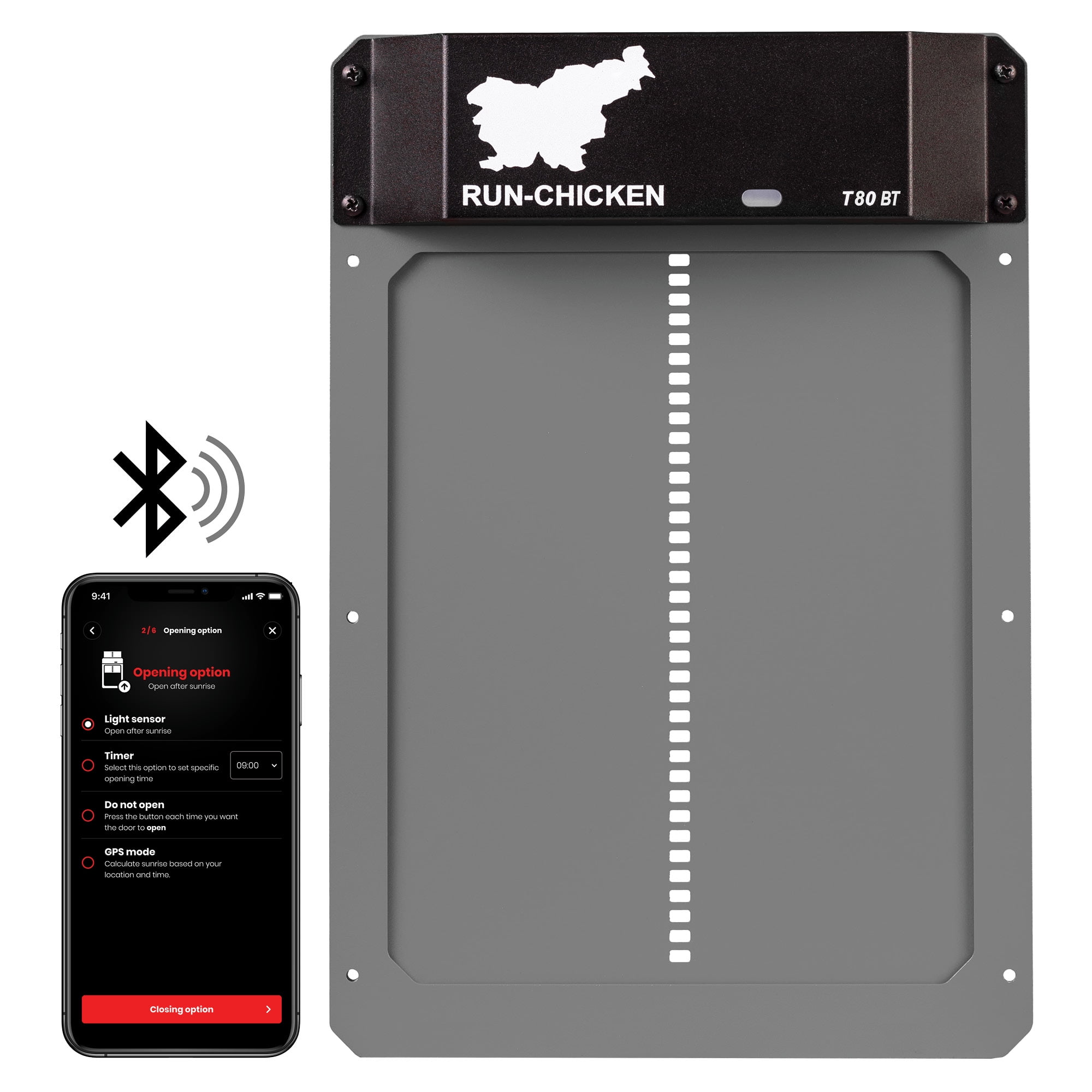 RUN-CHICKEN Automatic Coop Door - Classic (T80 with Bluetooth ...