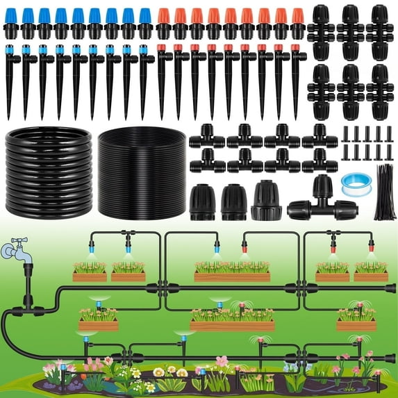 RUNACC Drip Irrigation Kit, 240FT Garden Watering System with ...