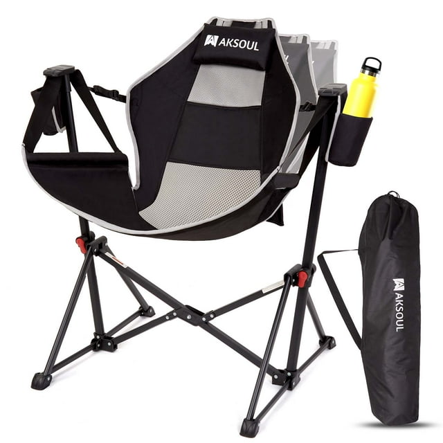 RUNACC Foldable Rocking Camping Chair, Hammock Style, 265lbs Capacity ...