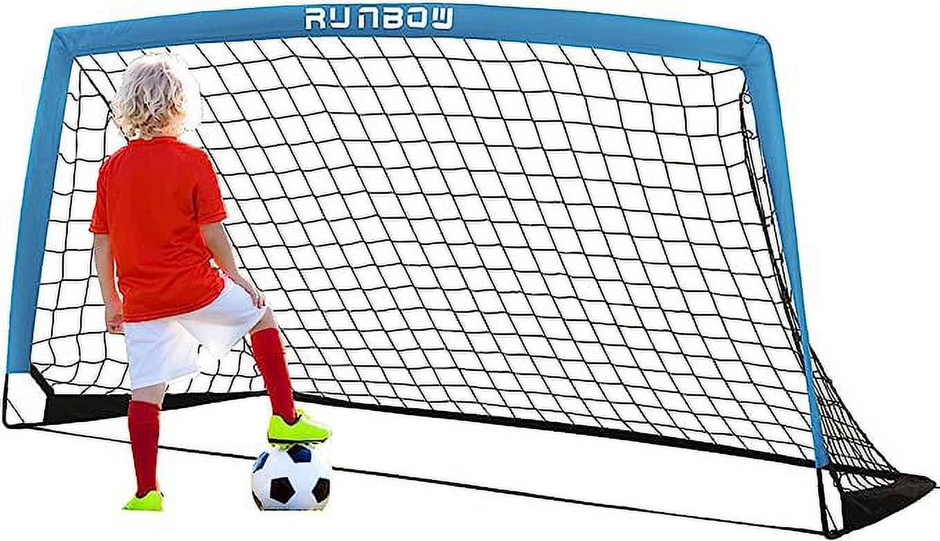 RUNBOW 6x4 ft Big Children's Soccer Goal, Quick Play, Indoor & Outdoor ...