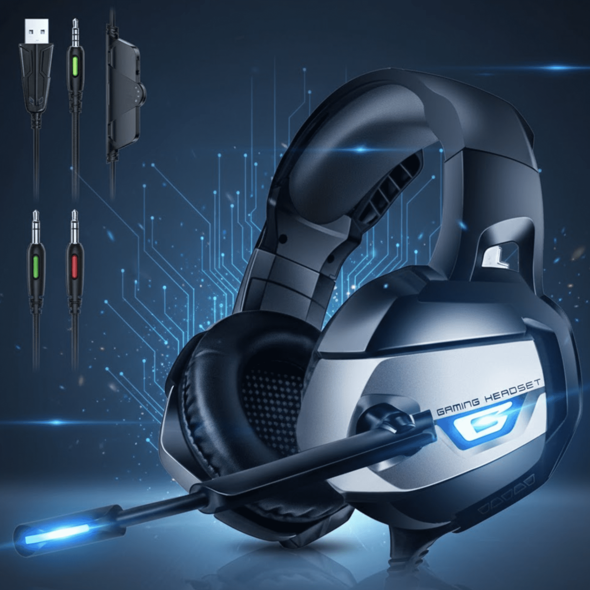 WodnHoak RUNMUS Gaming Headset, PS4 Xbox Headset with 7.1 Surround ...