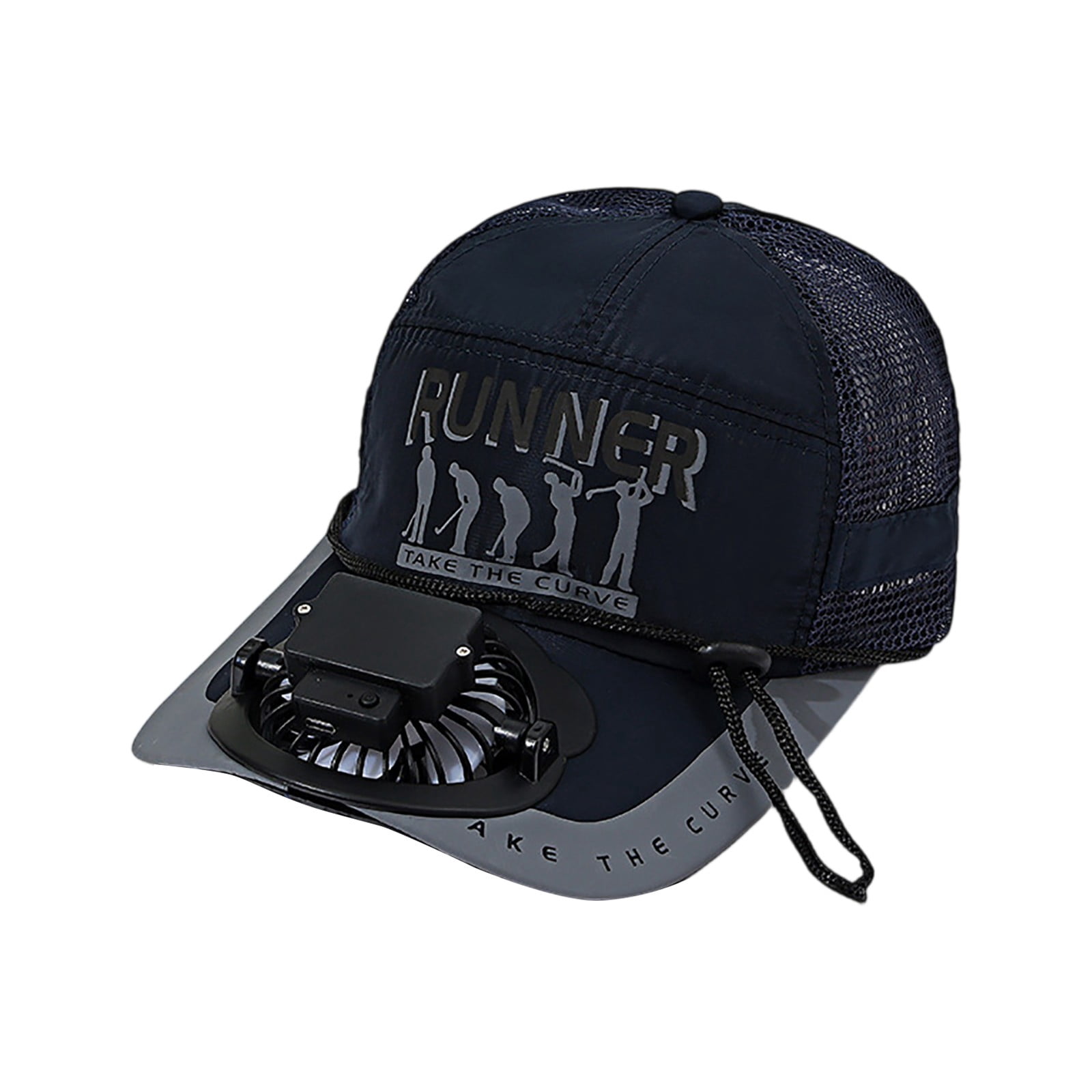 RUNNER Sun Hat Fan Cap, Combining Sun And Functions/Invisible Fan Black ...