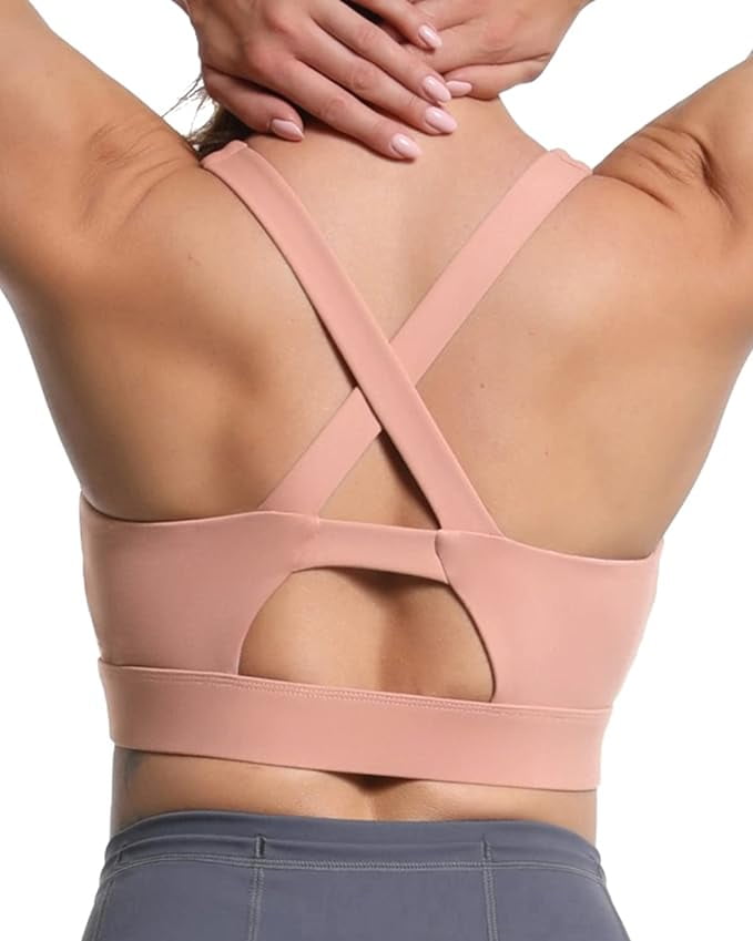 Running Girl Sports Bra For Women Sexy Crisscross Back Medium Support