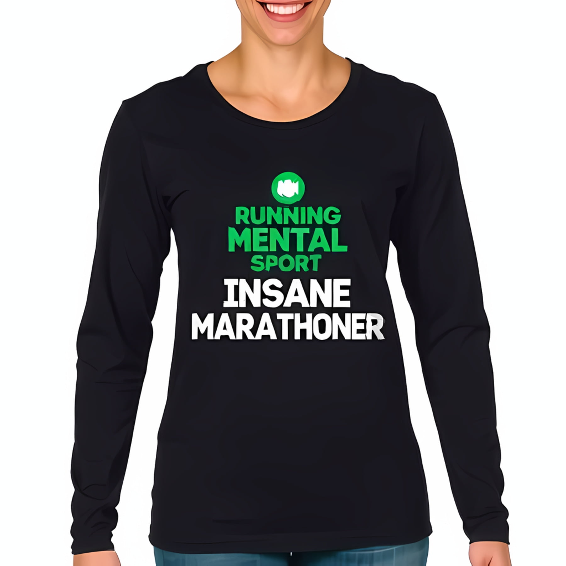 RUNNING MENTAL SPORT Long Sleeve T-Shirt for Insane Marathoners - Bold ...